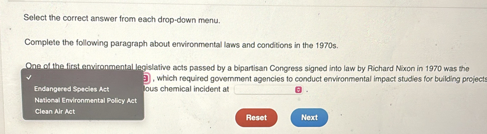 Solved: Select the correct answer from each drop-down menu. Complete ...