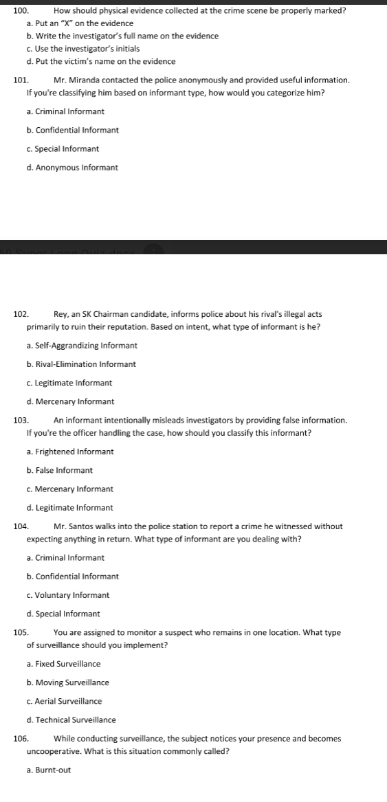 Solved: 100, How should physical evidence collected at the crime scene ...