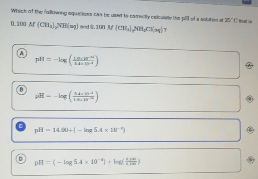 Solved: Which of the following equations can be used to correctly ...