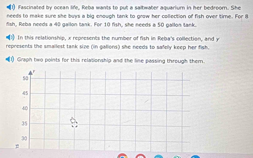 Solved: Fascinated by ocean life, Reba wants to put a saltwater ...