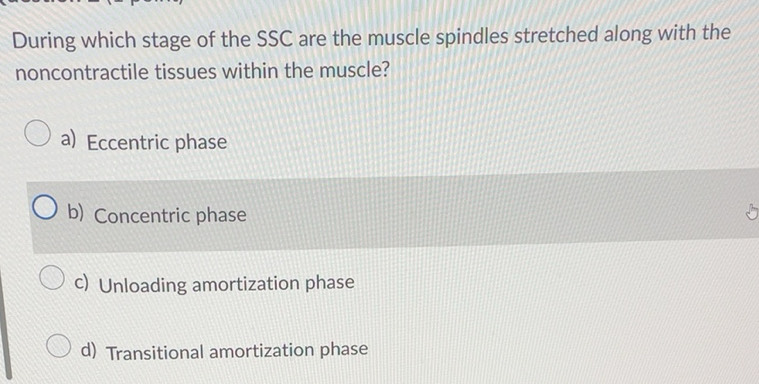 Solved: During which stage of the SSC are the muscle spindles stretched ...