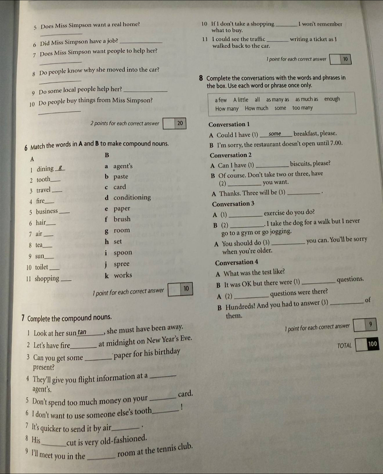 Gelöst:Does Miss Simpson want a real home? 10 1f 1 don’t take a ...