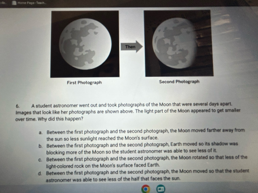 Résolu :Home Page·Teach. 6. A student astronomer went out and took ...
