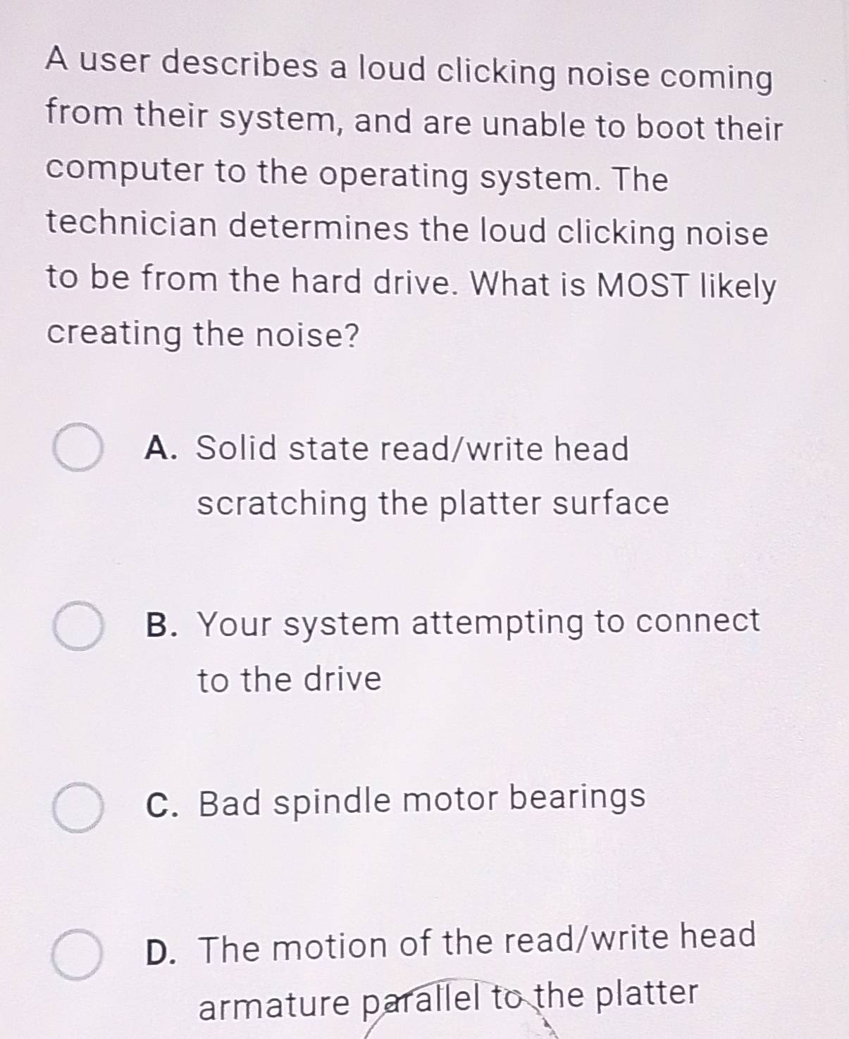 Solved: A user describes a loud clicking noise coming from their system ...