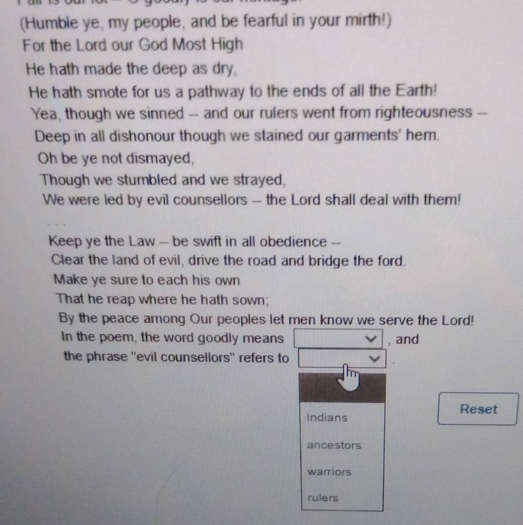 Résolu :(Humble ye, my people, and be fearful in your mirth!) For the ...