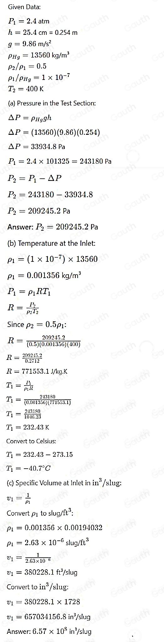 Solved: A wind tunnel is supplied with an ideal gas from a reservoir ...