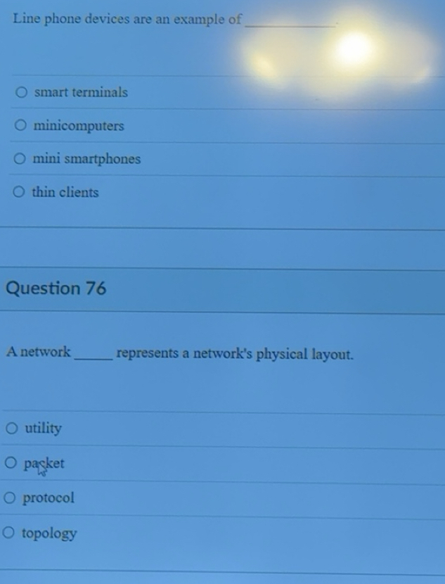 Solved: Line phone devices are an example of_ smart terminals ...