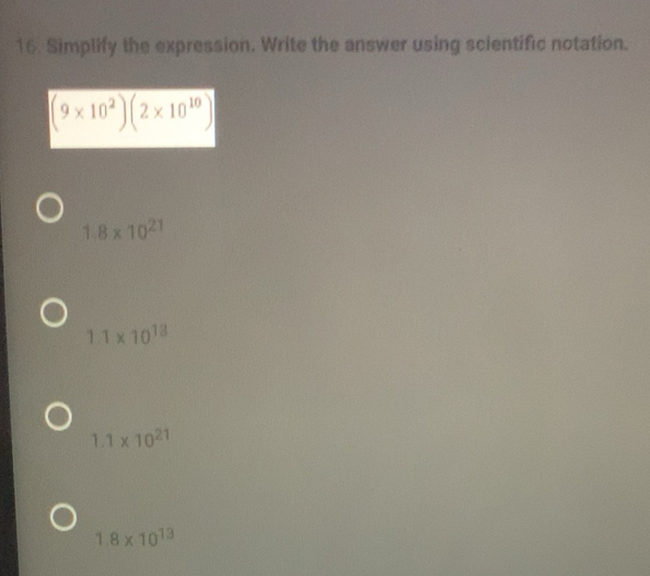 Solved: Simplify the expression. Write the answer using scientific ...
