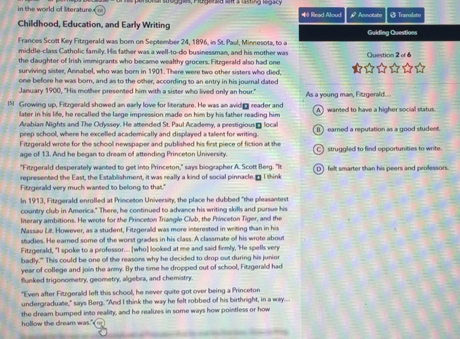 Solved: in the world of literature. o Read Alloud vector Annotate ...
