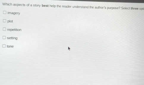 Solved: Which aspects of a story best help the reader understand the ...