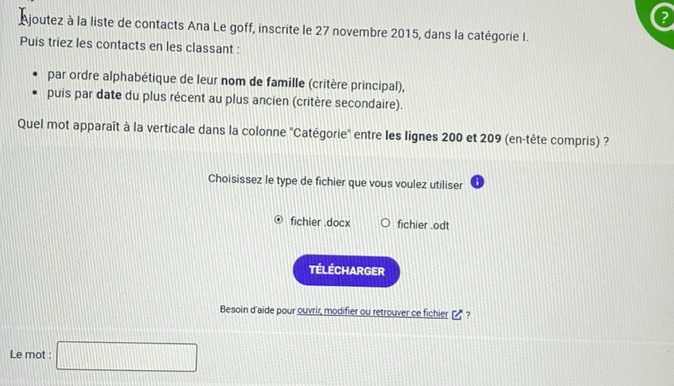 Resuelto:Ajoutez à la liste de contacts Ana Le goff, inscrite le 27 ...