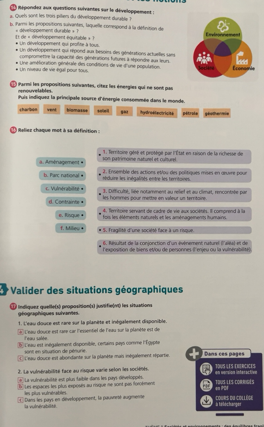 Résolu :Répondez aux questions suivantes sur le développement : a ...