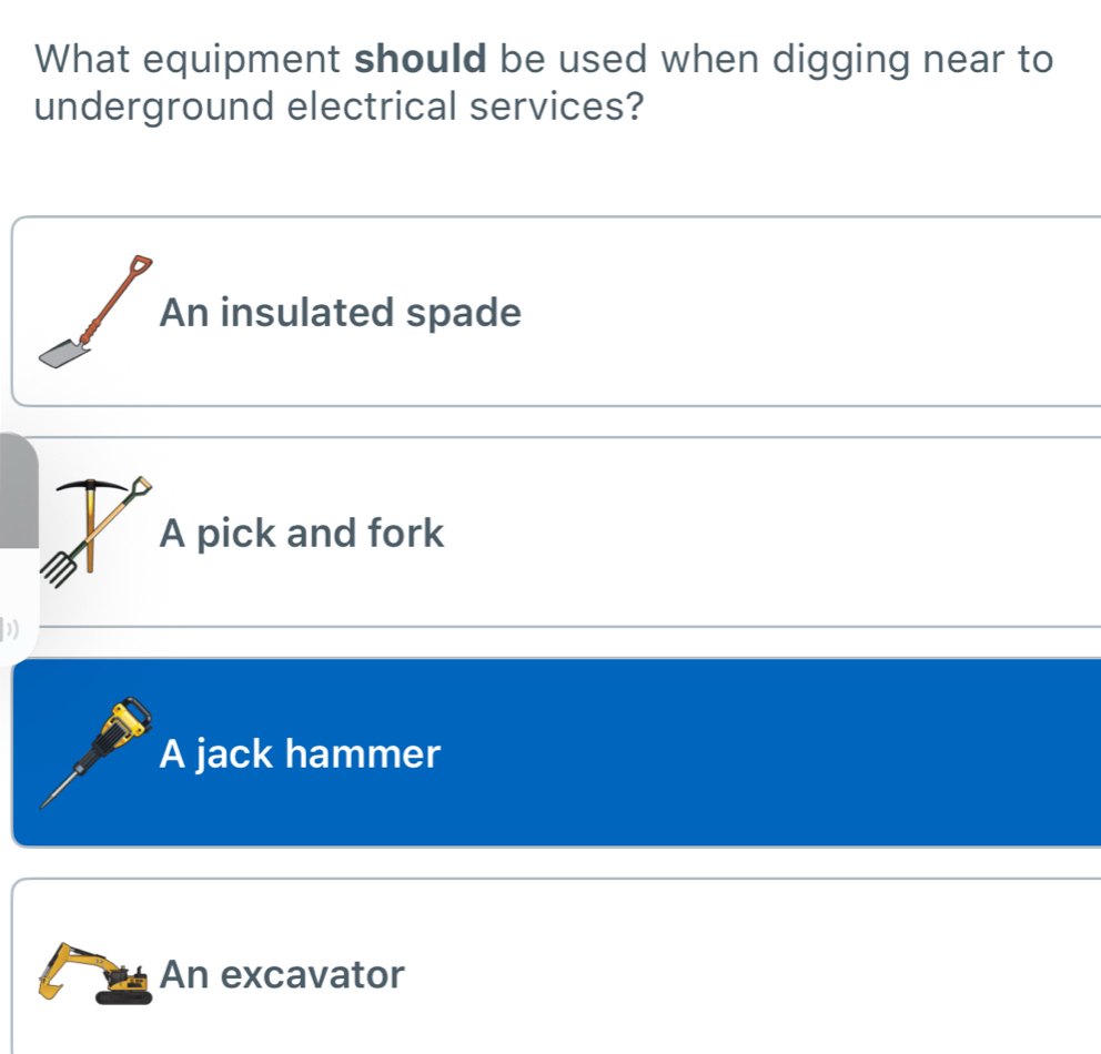 Solved: What equipment should be used when digging near to underground ...
