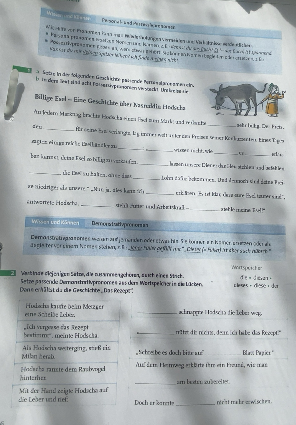 Gelöst:Wissen und Können Personal- und Possessivpronomen Mit Hilfe von ...