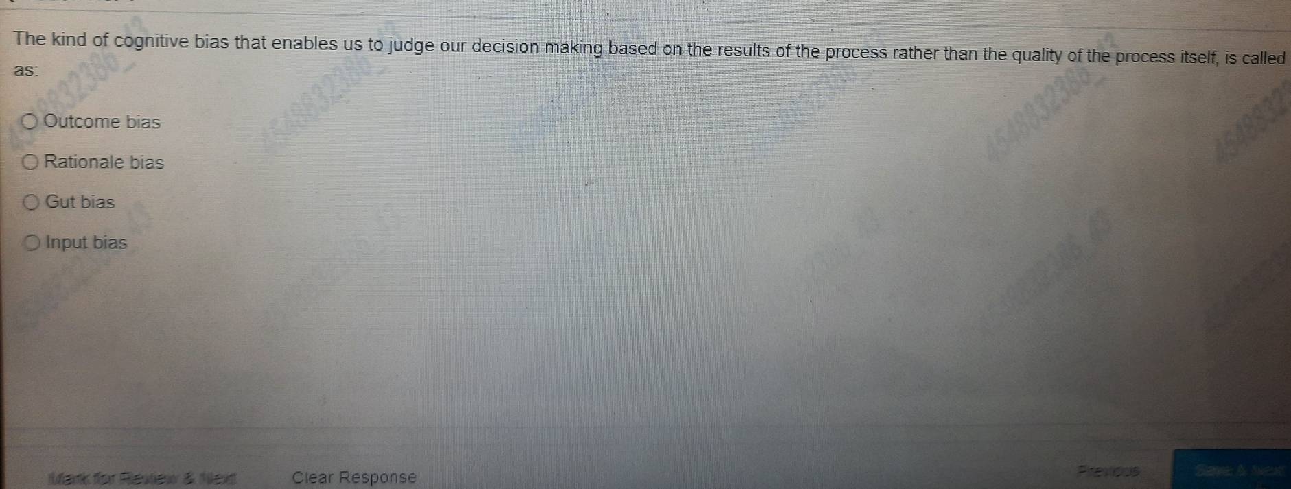 Solved: The kind of cognitive bias that enables us to judge our ...