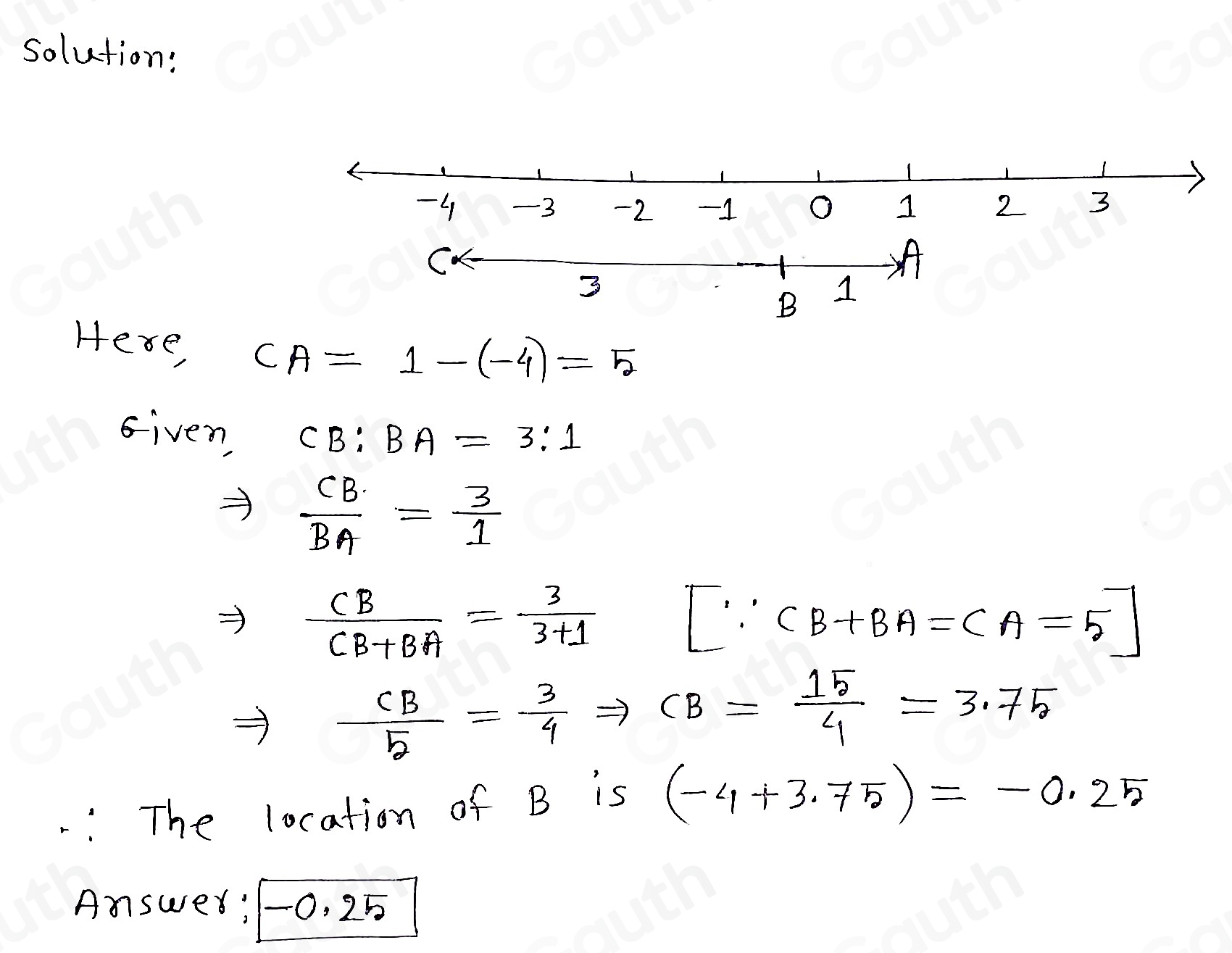 Solved: (04.03 MC) On a number line, point A is located at 1, point C ...
