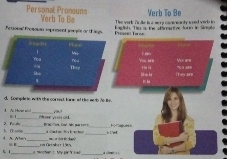 Resuelto:Personal Pronouns Verb To Be Verb To Be The verb To Be is a ...