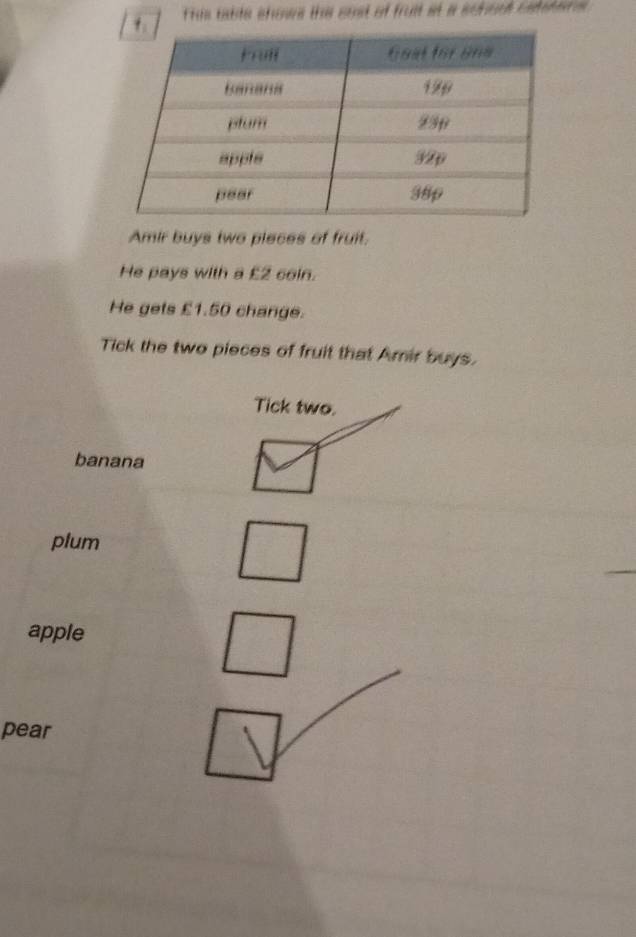 Solved: + This latde shoes the east of fruit at a schene catahere ...