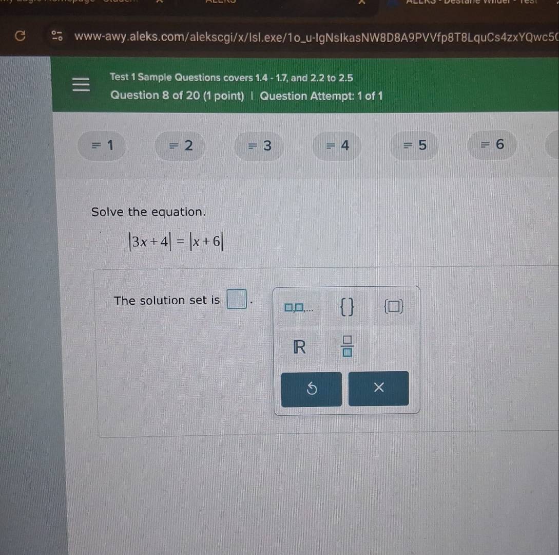 Solved: Test 1 Sample Questions covers 1.4 - 1.7, and 2.2 to 2.5 ...