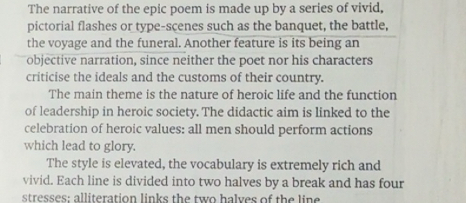 Risolto:The narrative of the epic poem is made up by a series of vivid ...