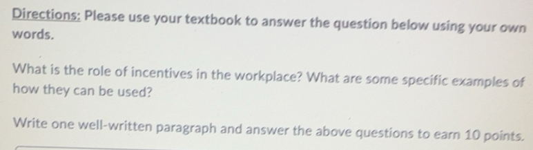 Solved: Directions: Please use your textbook to answer the question ...