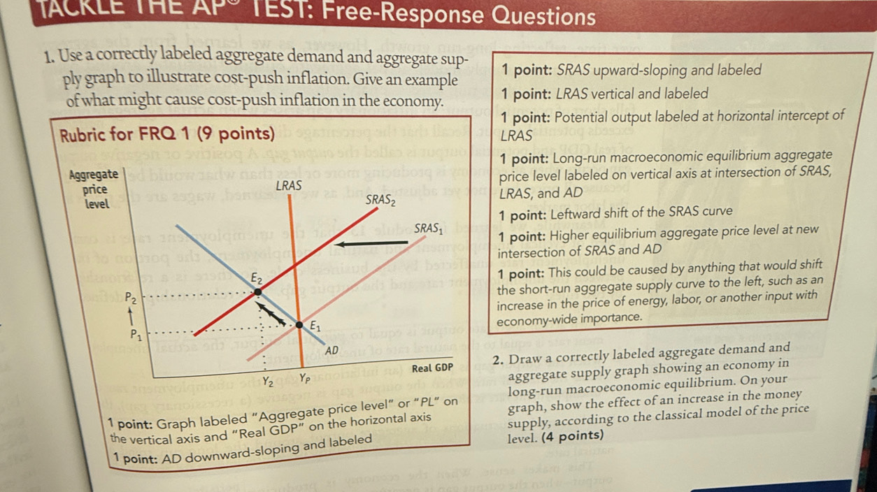 Solved: TACKLE THE AP TEST: Free-Response Questions 1. Use a correctly ...
