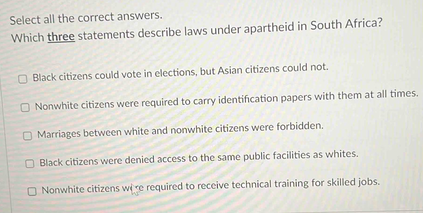 Solved: Select all the correct answers. Which three statements describe ...