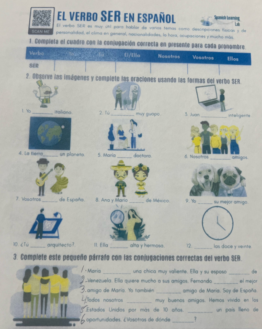 Solved: el verbo SER en español Spanish Learning El verbo SER es muy ...