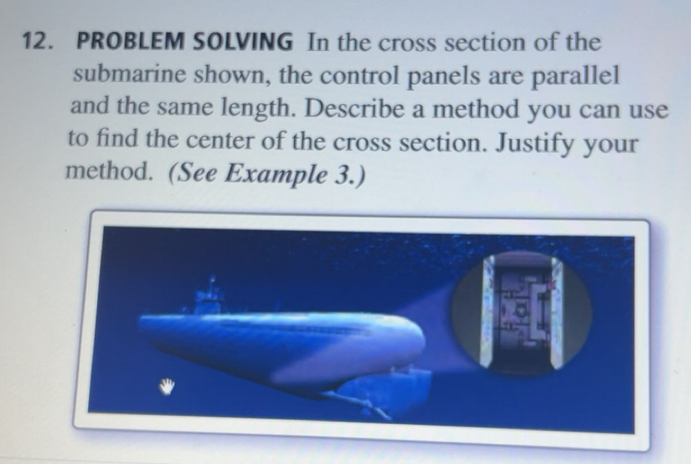 Solved: PROBLEM SOLVING In the cross section of the submarine shown ...