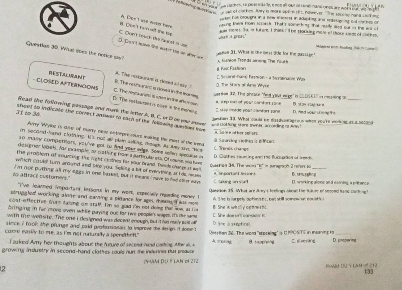 Giải quyết:or D on your ew clothes, so potentially, once all our second ...