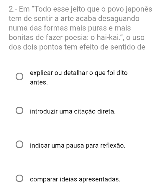 Resolvido:2.- Em “Todo esse jeito que o povo japonês tem de sentir a ...