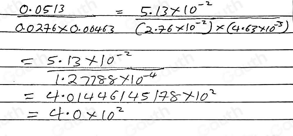 Solved: Rewrite the following in scientific notation and calculate the ...