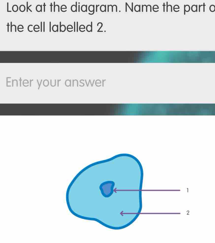 Solved: Look at the diagram. Name the part o the cell labelled 2. Enter your answer [Others]
