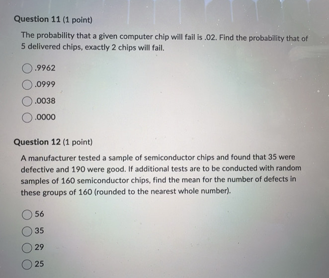Solved: The probability that a given computer chip will fail is . 02 ...