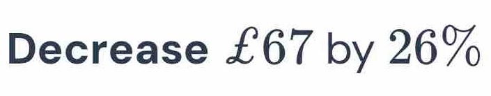Solved: Decrease £67 by 26% [Math]