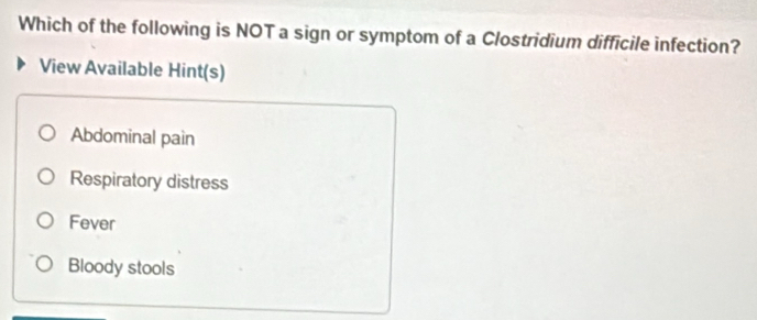 Solved: Which of the following is NOT a sign or symptom of a ...