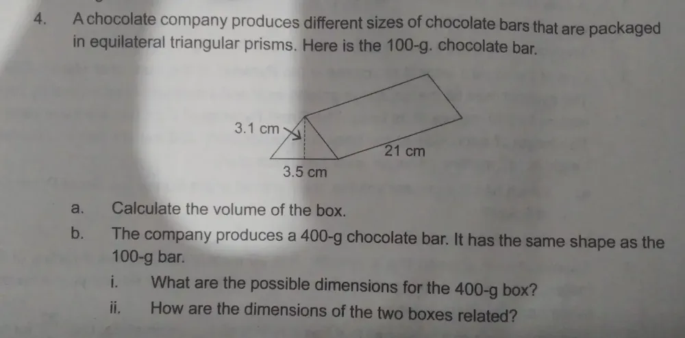 Solved: A chocolate company produces different sizes of chocolate bars ...