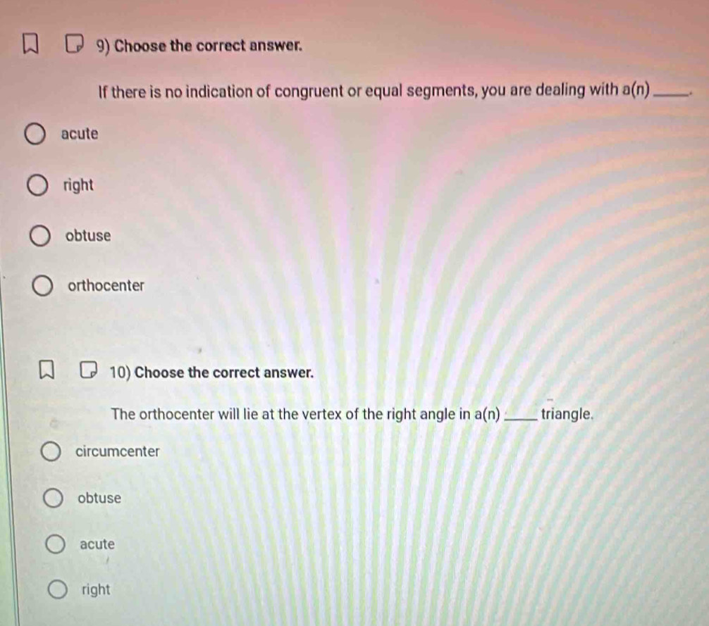 Solved: Choose the correct answer. If there is no indication of ...