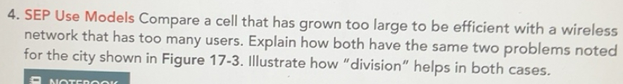 Solved: SEP Use Models Compare a cell that has grown too large to be ...