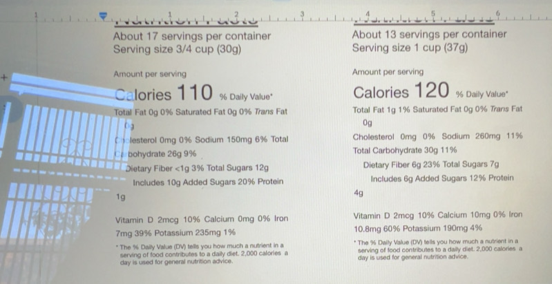 Solved: About 17 servings per container About 13 servings per container ...