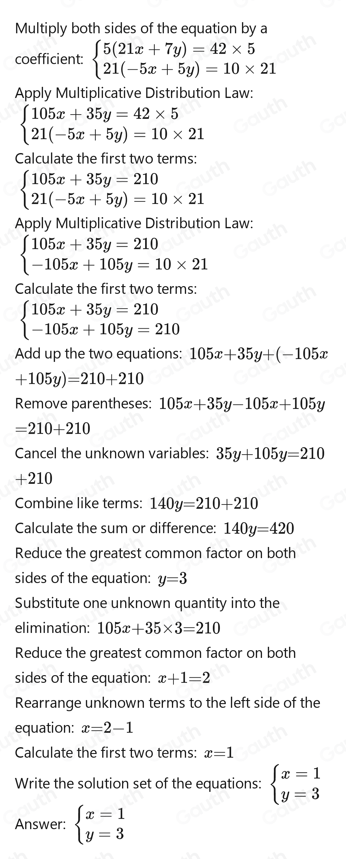 Solved: Find the solution to the system of equations. You can use the ...
