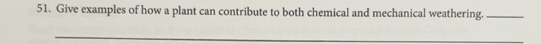Solved: Give examples of how a plant can contribute to both chemical ...