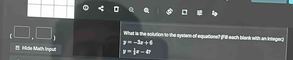 Solved: What is the solution to the system of equations? (Fill each ...