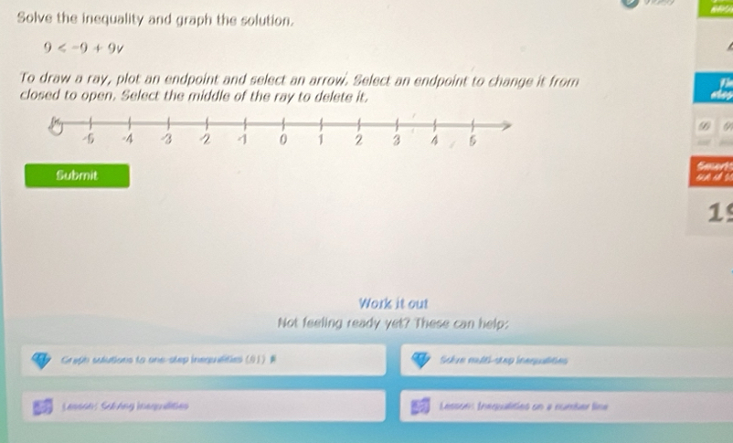 Solved: Solve the inequality and graph the solution. 9 To draw a ray ...