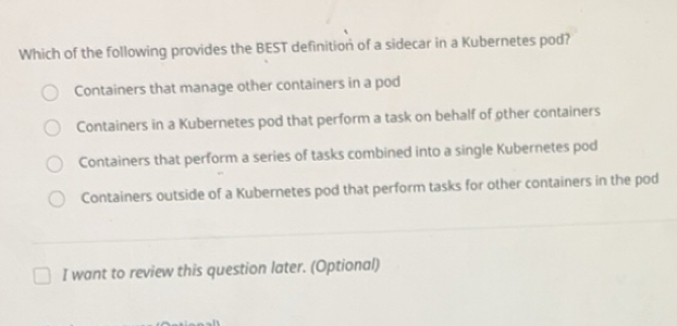 Solved: Which of the following provides the BEST definition of a ...