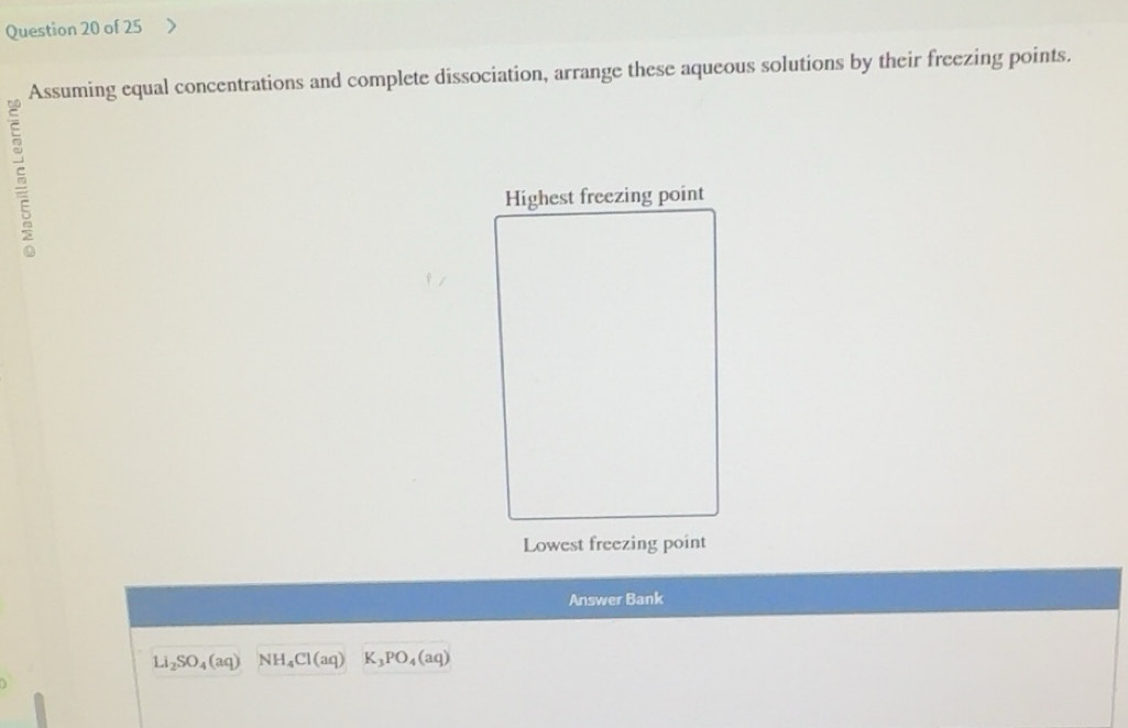 Solved: Assuming equal concentrations and complete dissociation ...