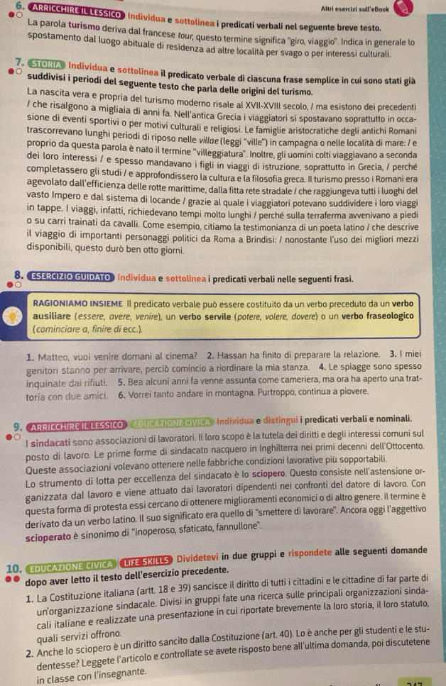 Risolto:Altri esercizi sull'eBook 6. ARRICCHIRE IL LESSICO Individua e ...