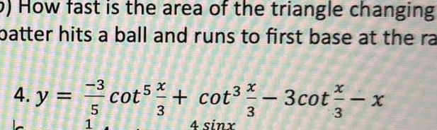 Solved: How fast is the area of the triangle changing batter hits a ...