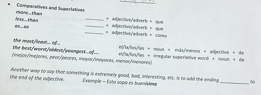 Solved: Comparatives and Superlatives more...than _+ adjective/adverb ...
