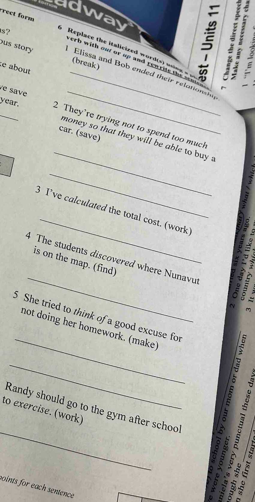Solved: adway rrect form s? 5 Replace the italicized word(s) u sin g s ...